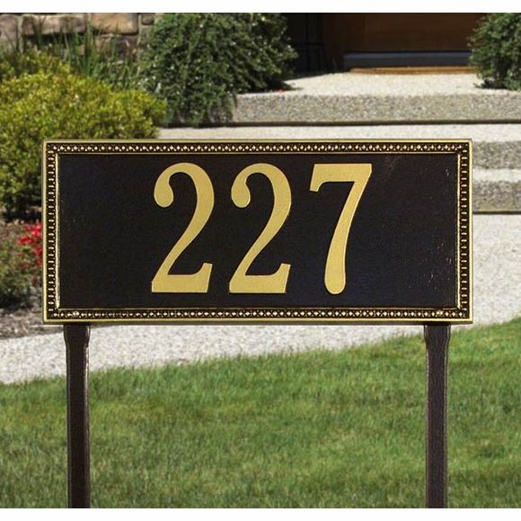 Large Address Plaque With Egg & Dart Border - Custom House Number Sign