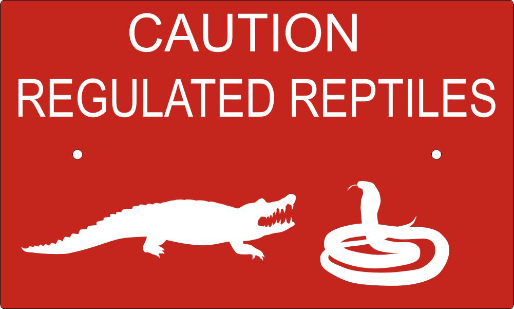 Caution Reptile on Premises Warning Sign, Pittsburgh PA