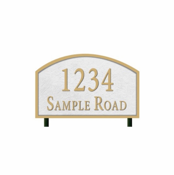 Large Lawn Mount Address Sign - Choose Rectangle, Oval, or Arch
