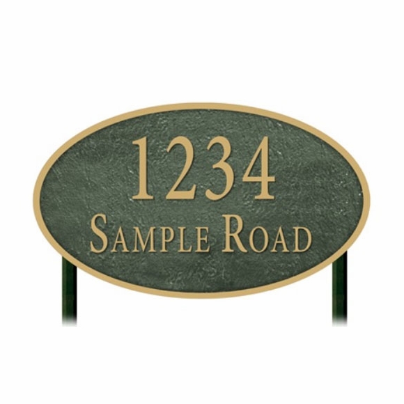 Large Lawn Mount Address Sign - Choose Rectangle, Oval, or Arch