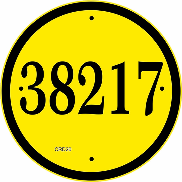 Large Round Address Sign - Giant Size Circular House Number Plaque