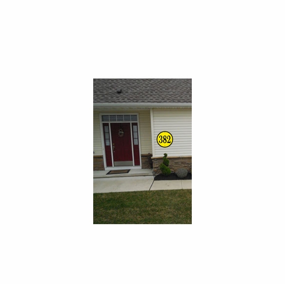 Large Round Address Sign - Giant Size Circular House Number Plaque