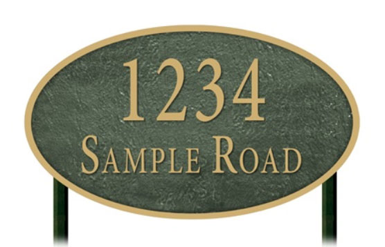 Large Lawn Mount Address Sign - Choose Rectangle, Oval, or Arch