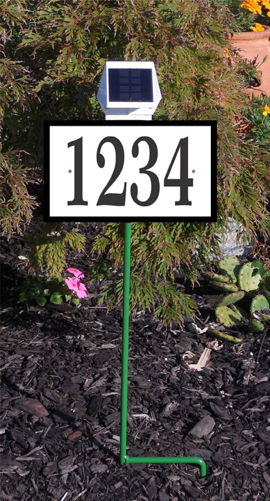 Solar Lighted Address Sign Lawn Mount