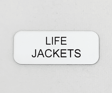 Life Jacket Sign - Small Adhesive Sign For Boat set of 3