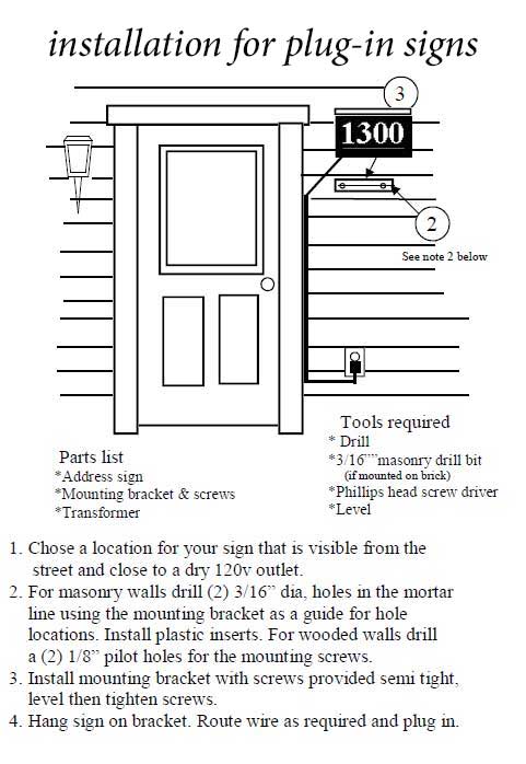 LED Lighted House Number and Street Name Sign - Choose 120V, Low ...