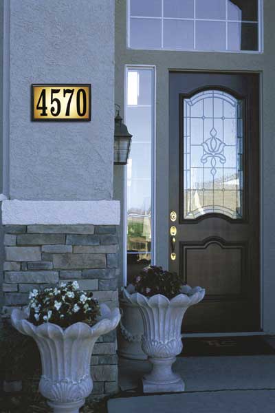 Lighted Address Plaque With Large Numbers