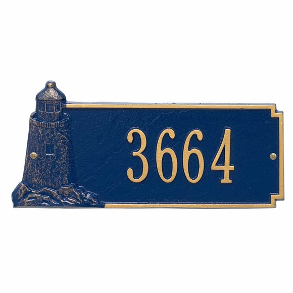 Lighthouse Address Sign - Custom House Number Plaque