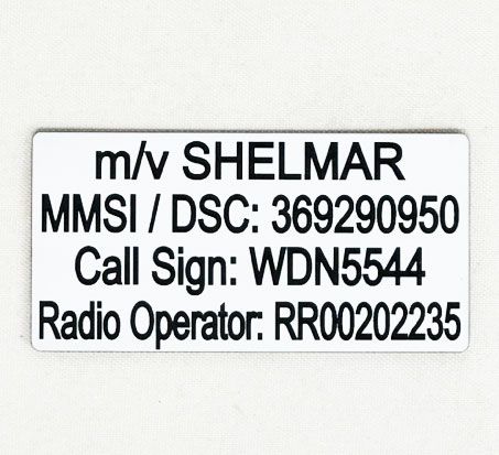 Marine Radio Identification Label - Also For Aviation, Ham, Military ...