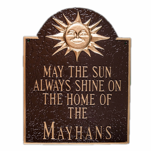 May The Sun Always Shine On The Home Of Family Name Plaque