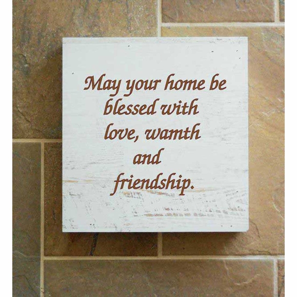 May This Home Be Blessed with Love and Friendship Box Sign - Hanging ...