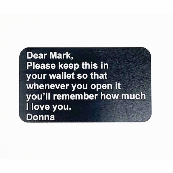 Metal Wallet Card For Custom Message, Romantic Gift, Personalized ...
