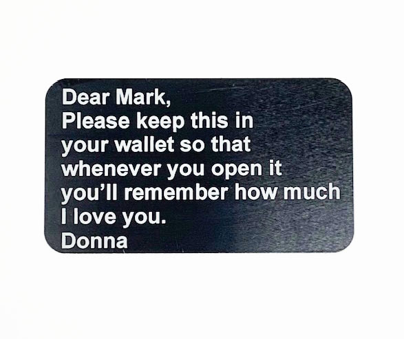 Metal Wallet Card For Custom Message, Romantic Gift, Personalized ...