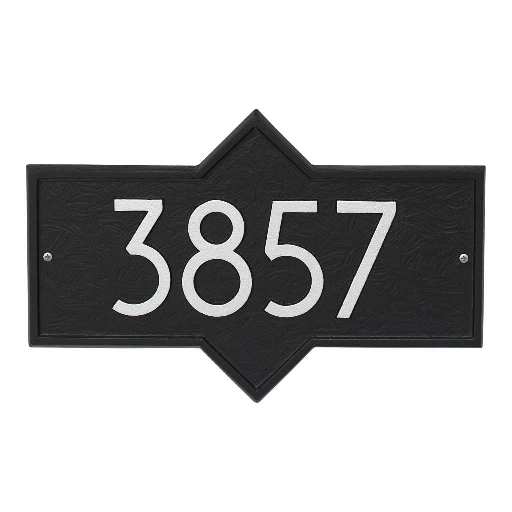 Modern Font Address Plaque - Unique Shape House Number Sign
