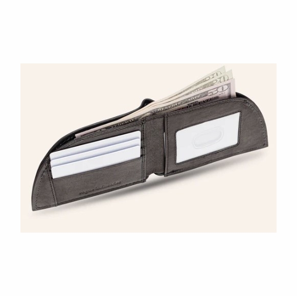 Monogrammed Front Pocket Wallet Bison Leather