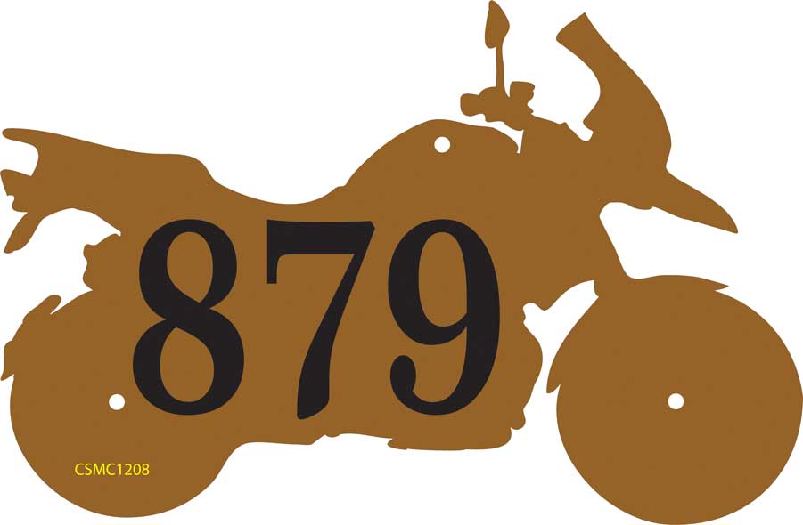 Motorcycle Shape Address Plaque