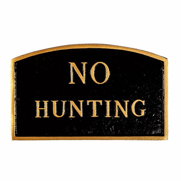 No Hunting Sign - Large Metal Sign For Wall or Lawn Stake Mount