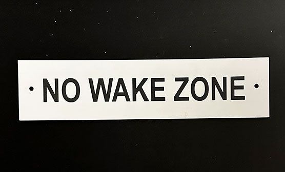 No Wake Zone Sign