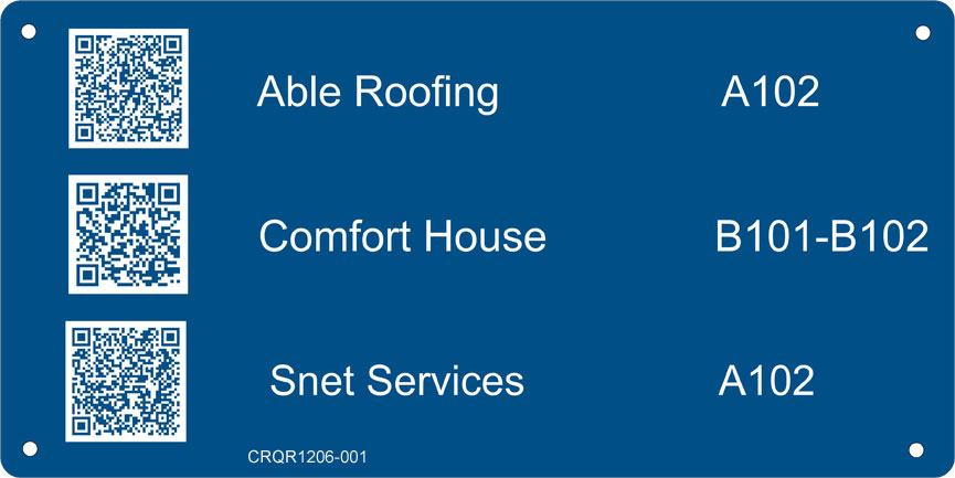 Office Building Directory Sign with QR Codes - Business Name or Room ...
