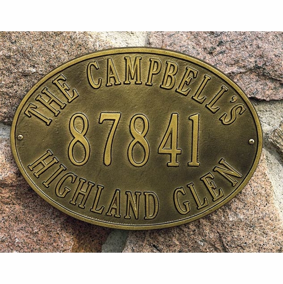 Oval Address Sign With Name, House Number, and Street - Wall Mount or ...