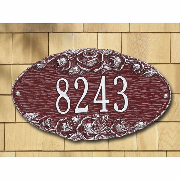 Oval House Number Sign with Flower Border - Choose Ivy, Morning Glory ...
