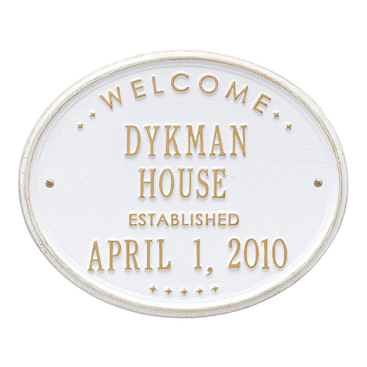 Oval Welcome House Name Established Date Plaque