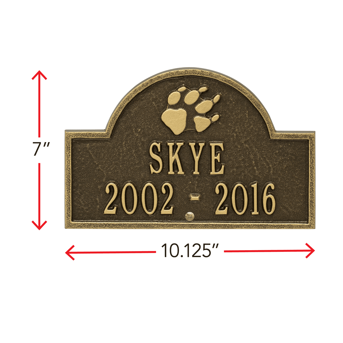 Paw Print Personalized Pet Dog Memorial Plaque