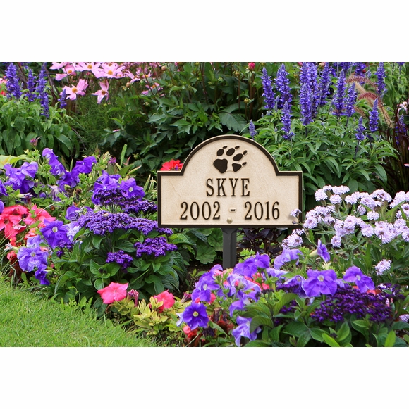 Paw Print Personalized Pet Dog Memorial Plaque