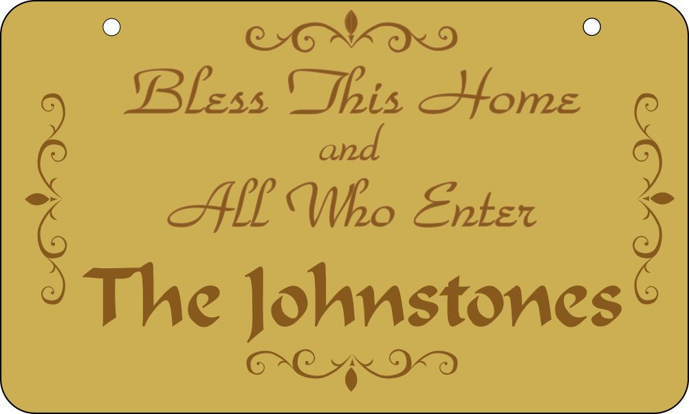 Personalized Bless This House Sign With Family Name