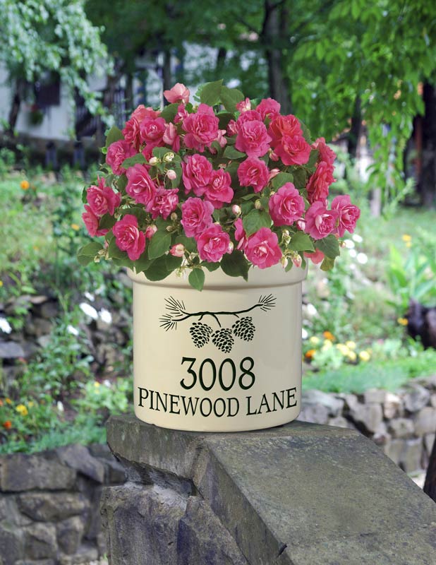 Address Crock - Stoneware Planting Pot For House Number, Family ...