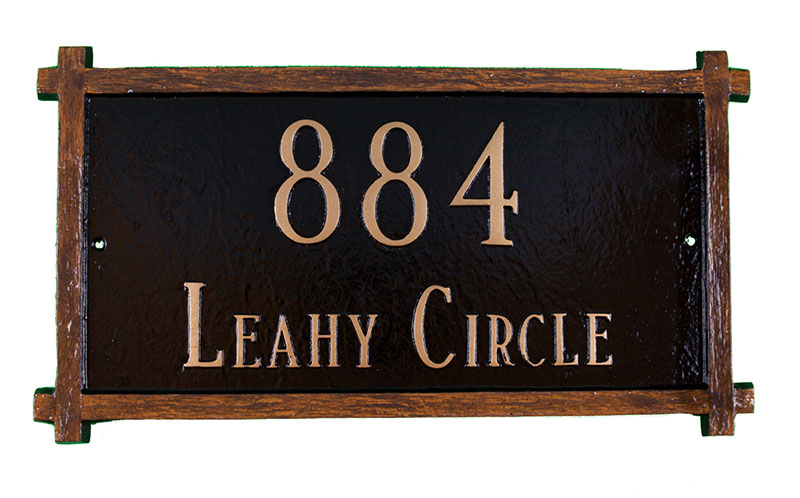 Address Plaque With Mission Style Border For Wall or Optional Lawn ...