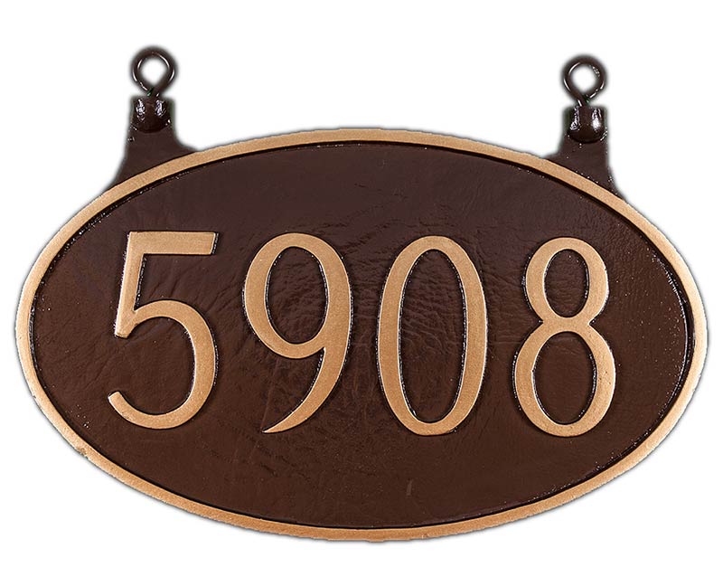2 Sided House Hanging Number Sign - Oval Address Plaque - Choose Your Color