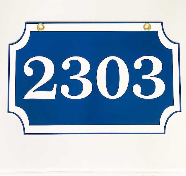 Two Sided Hanging Address Sign - House Number and Street Name on Both Sides