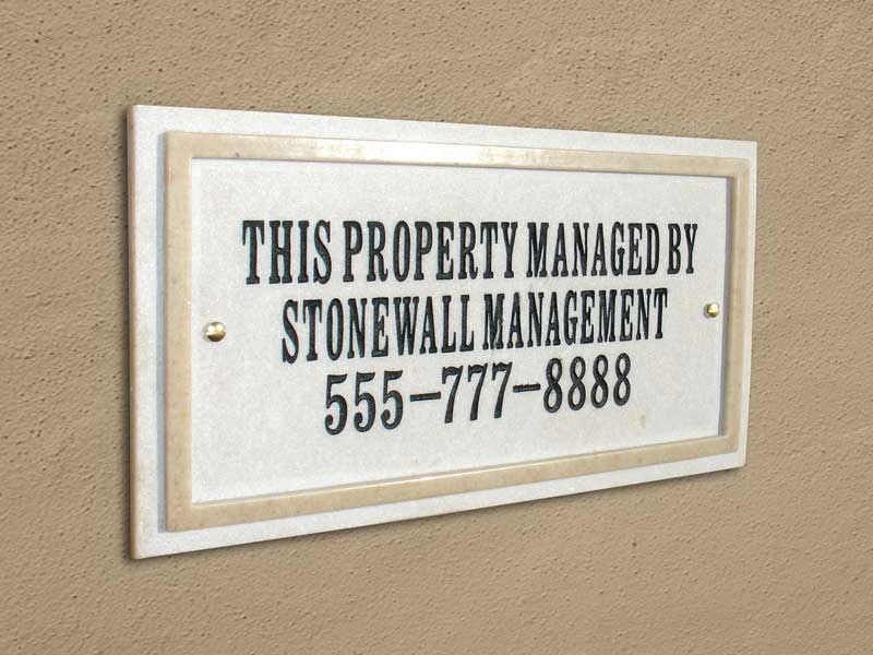 Property Managed By Sign or House Address Plaque With 3 Lines, Made ...