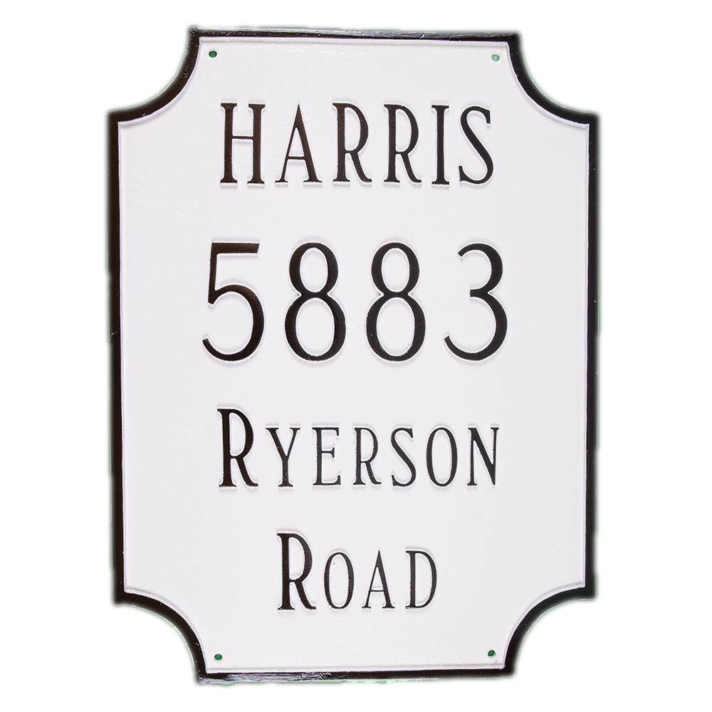 Rectangle Address Sign With 4 Lines