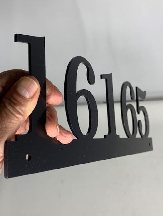 Address Plaque with Floating Numbers - Custom House Number Sign