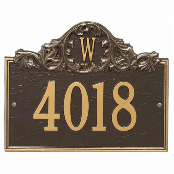 Personalized Address Plaque With House Number and Monogram