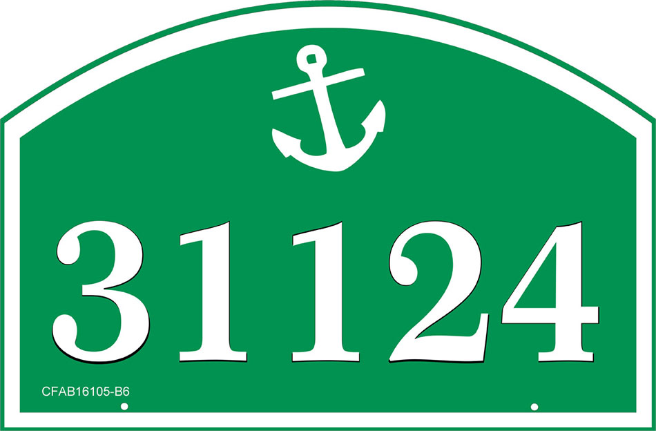 Nautical Address Sign with Boat, Lighthouse, Anchor, or Life Ring