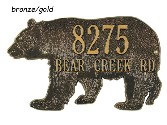 Bear Shape Address Plaque