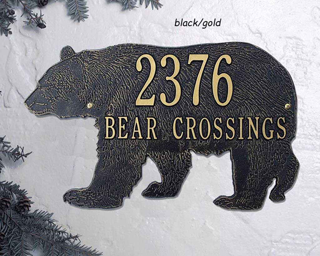 Bear Shape Address Plaque