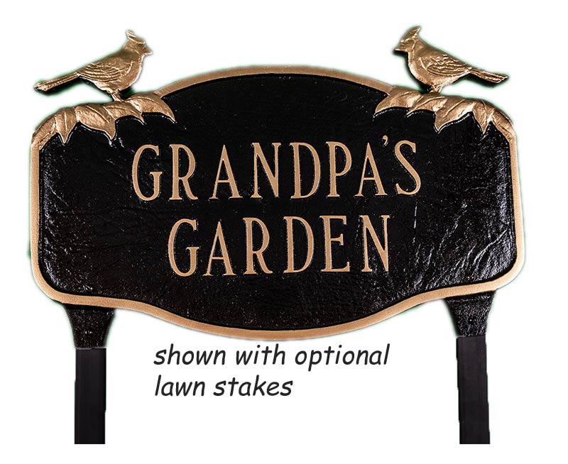 Personalized Garden Sign with Cardinals