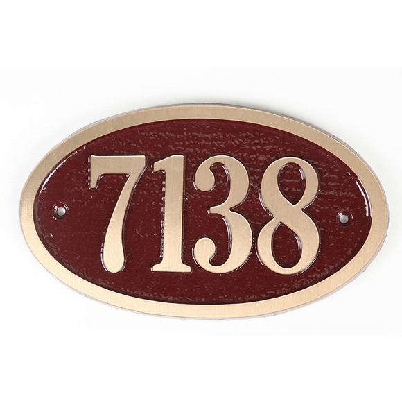 Cast Brass House Number Sign - Choose Oval, Curvy Rectangle, or Double Arch