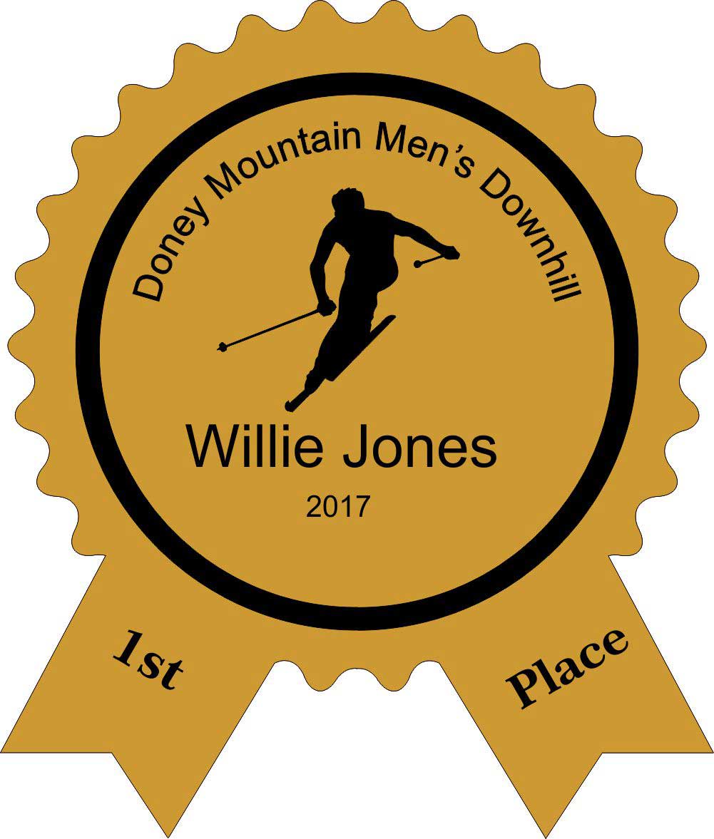 Personalized Skiing Competition Award Plaque
