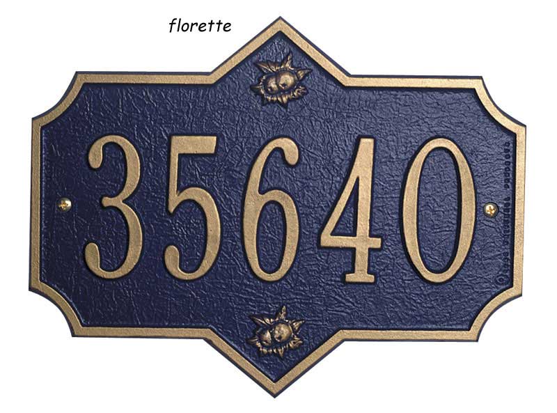 Unique Shape Address Plaque With Decorative Emblems