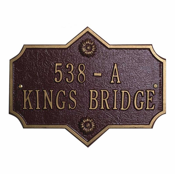 Unique Shape Address Plaque With Decorative Emblems