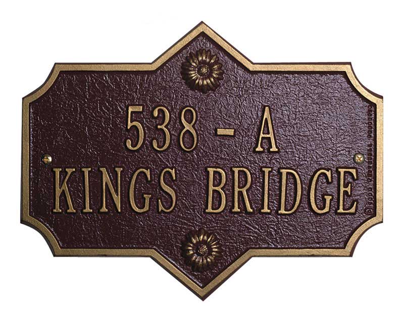 Unique Shape Address Plaque With Decorative Emblems
