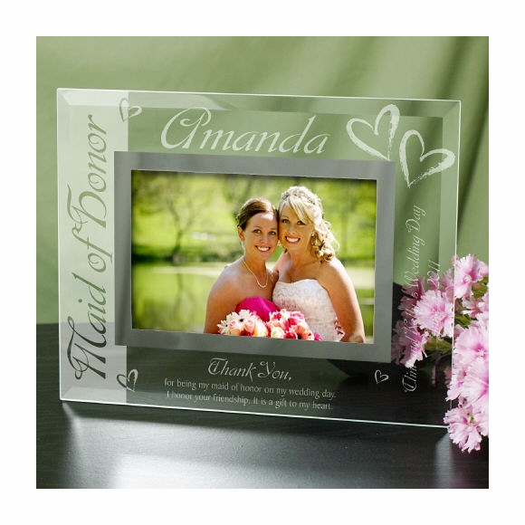 Personalized Engraved Maid of Honor or Matron of Honor Picture Frame