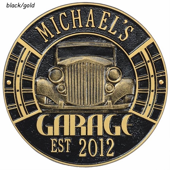 Personalized Garage Plaque With Name and Year Established Date