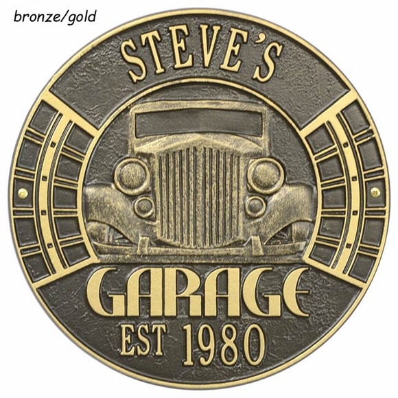 Personalized Garage Plaque With Name and Year Established Date