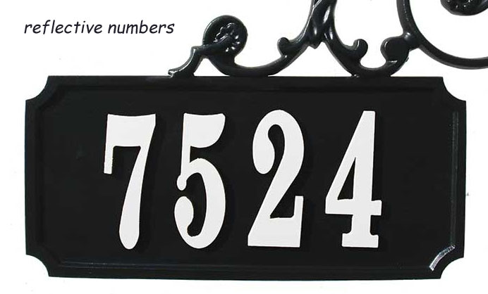 Hanging Address Sign with Decorative Post